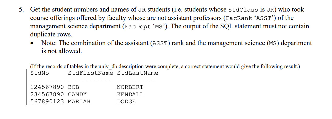 Solved Do not turn in an MDB (MS Access database) file or | Chegg.com