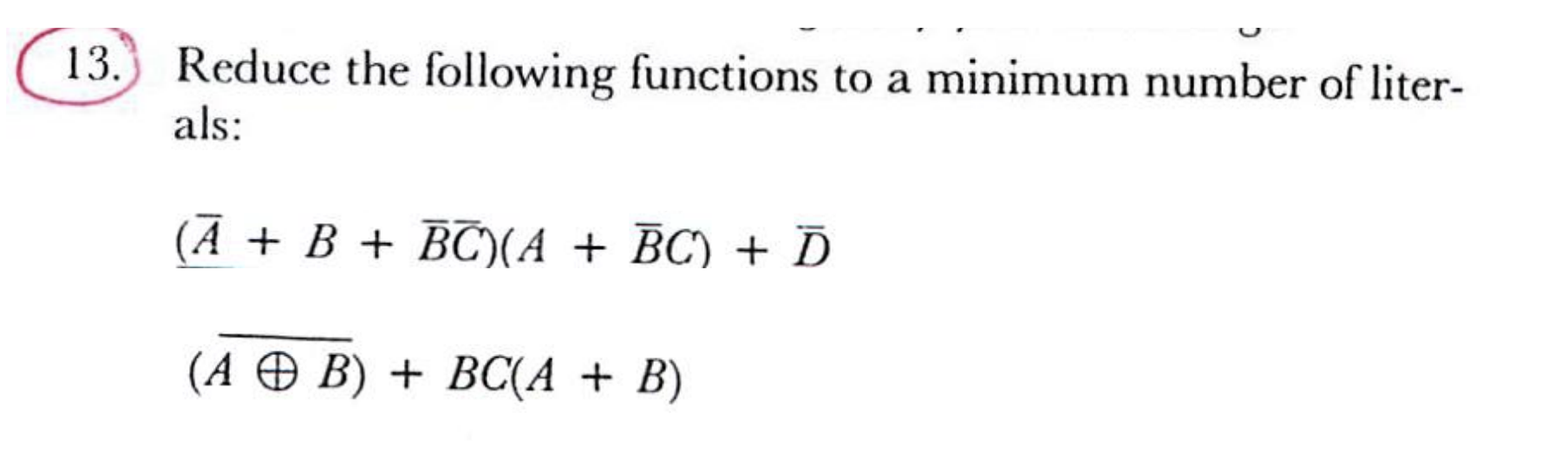 Solved 3.) Reduce the following functions to a minimum | Chegg.com