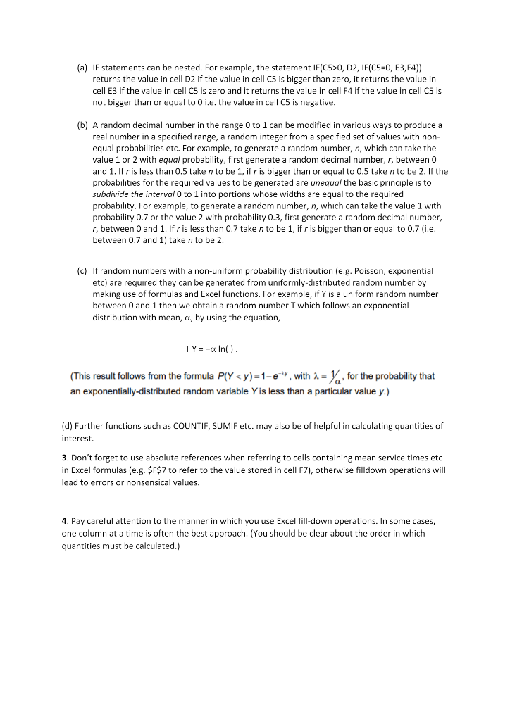 Operations Research Assignment Queuing Project N.B. | Chegg.com
