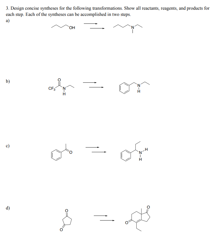 Solved 3. Design concise syntheses for the following | Chegg.com