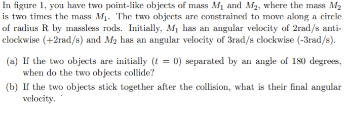 Solved In figure 1, you have two point-like objects of mass | Chegg.com