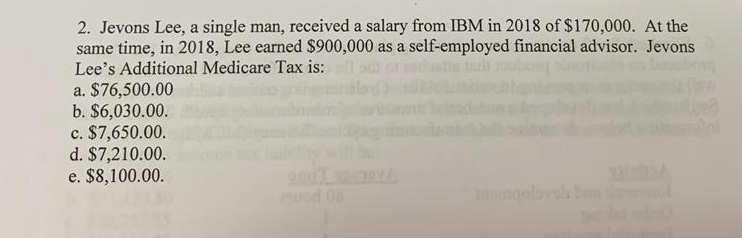 2. Jevons Lee, a single man, received a salary from | Chegg.com