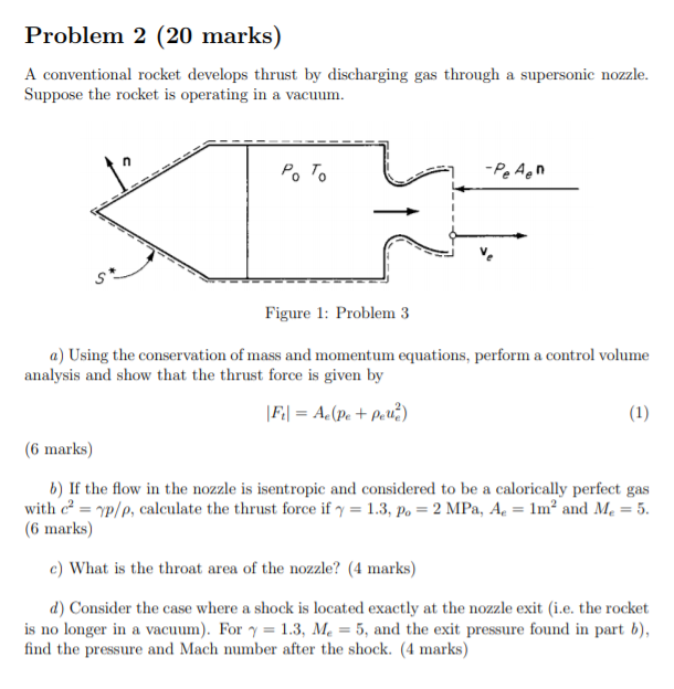 Solved Problem 2 (20 marks) A conventional rocket develops | Chegg.com