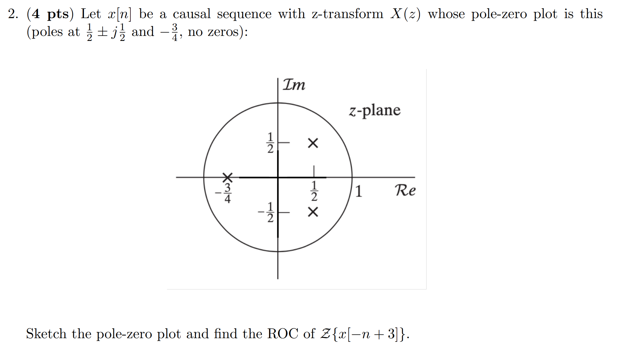 Solved Let x[n] ﻿be a causal sequence with z-transform x(z) | Chegg.com