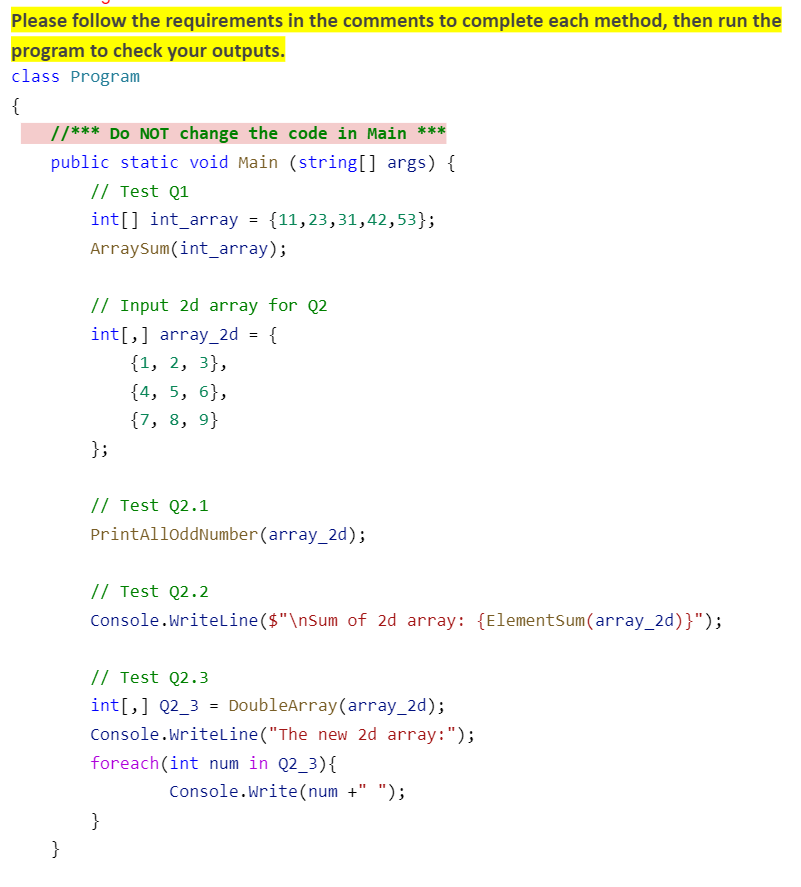 Solved ise follow the requirements in the comments to | Chegg.com