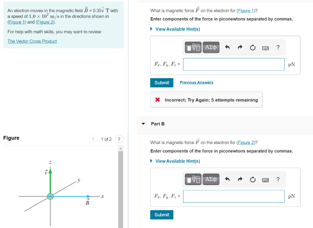 Solved \begin{tabular}{l|l} An electron moves in the | Chegg.com