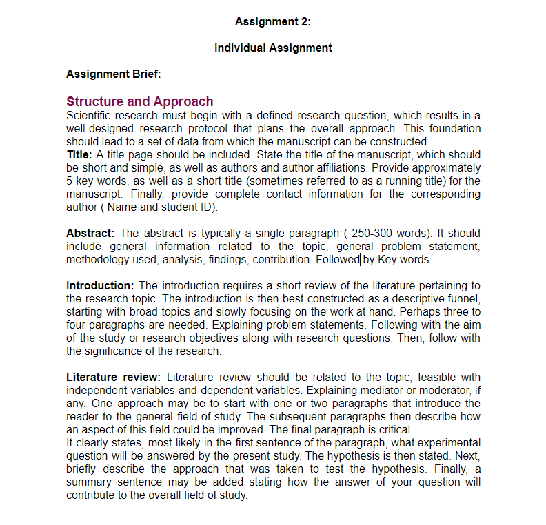 Solved Assignment 2: Individual Assignment Assignment Brief: | Chegg.com