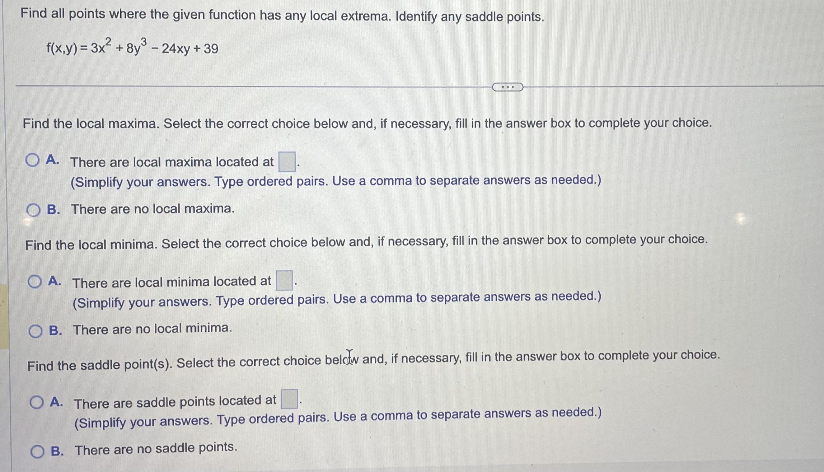 Solved Find all points where the given function has any | Chegg.com