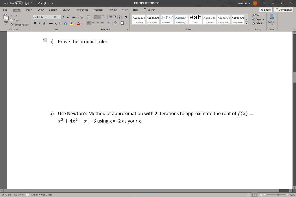 Solved PRACTICE QUESTIONS Harvic Victor HV X AutoSave CH | Chegg.com