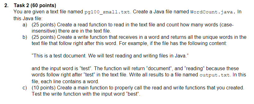 Solved 2. Task 2 (60 points) You are given a text file named | Chegg.com