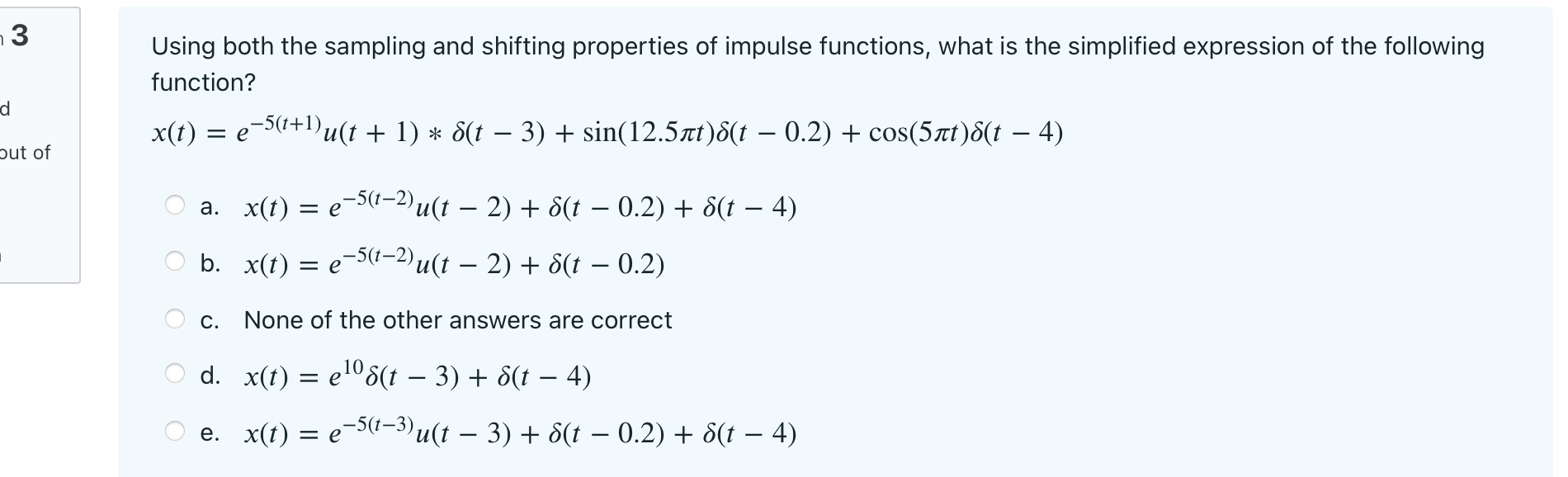Solved 73 Using both the sampling and shifting properties of | Chegg.com
