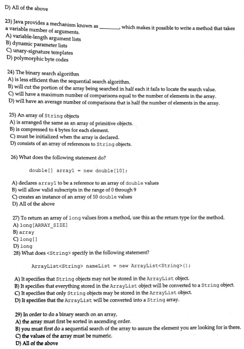 Solved 15 A Partially Filled Array Is Normally Used A When 