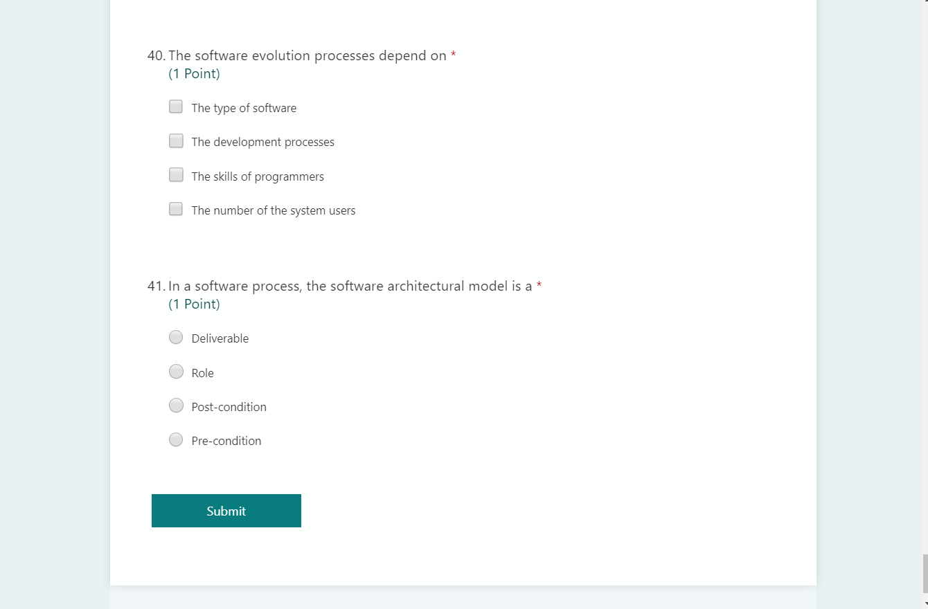 Solved 40 The Software Evolution Processes Depend On 1