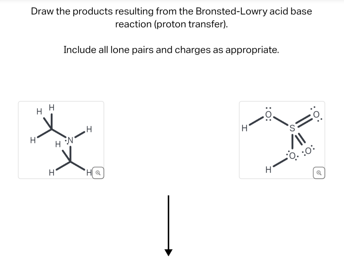 Solved Draw the products resulting from the Bronsted-Lowry | Chegg.com