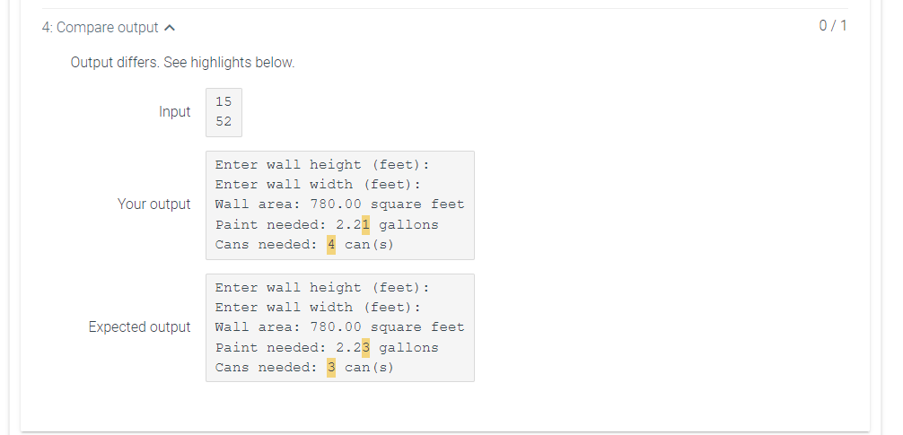 Solved 4: Compare output A 0/1 Output differs. See | Chegg.com