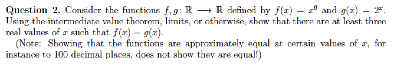 Solved Question 2. Consider the functions f.g: R R defined | Chegg.com