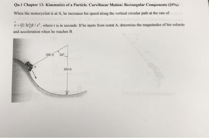 Solved Qul Chapter 12: Kinematics of a Particle. Curvilinear | Chegg.com