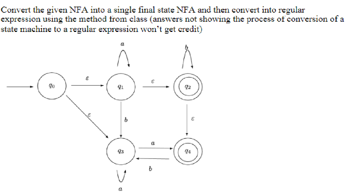 Solved Convert the given NFA into a single final state NFA | Chegg.com