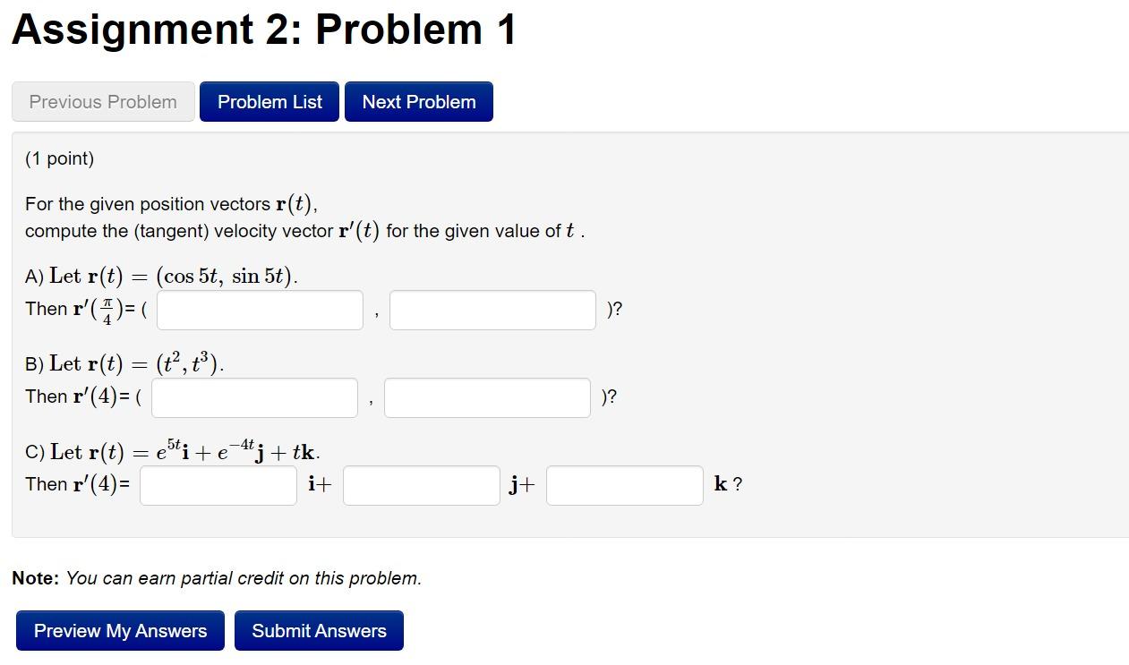 Solved Assignment 2: Problem 1 Previous Problem Problem List | Chegg.com