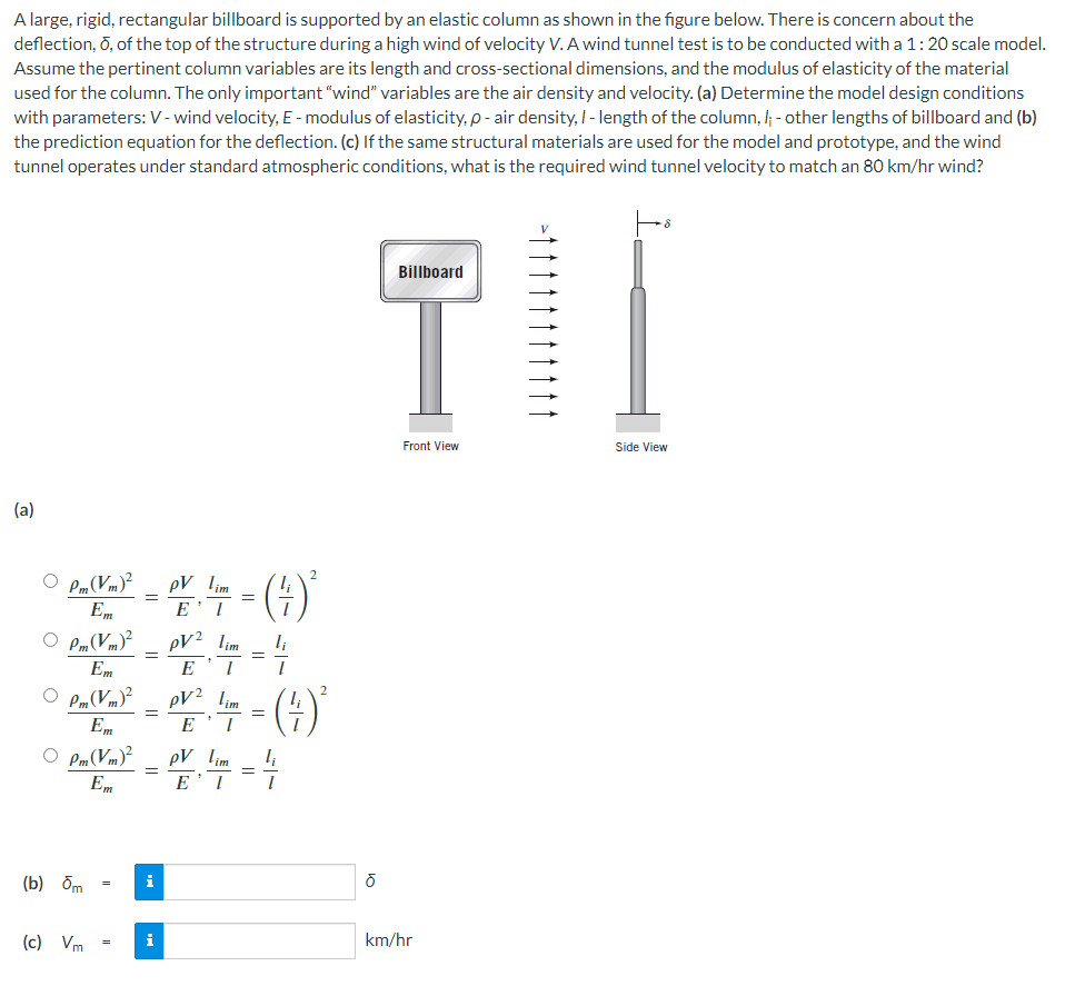 Solved A large, rigid, rectangular billboard is supported by | Chegg.com
