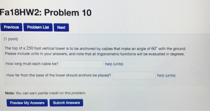 Solved Fa18HW2: Problem 10 PreviousProblem List Next (1 | Chegg.com