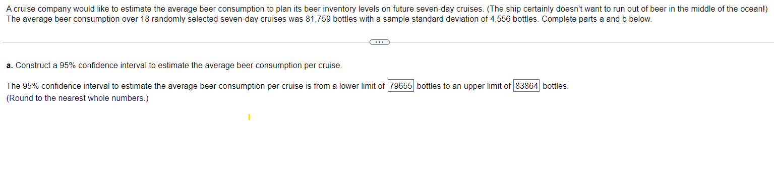 Solved The average beer consumption over 18 ﻿randomly | Chegg.com