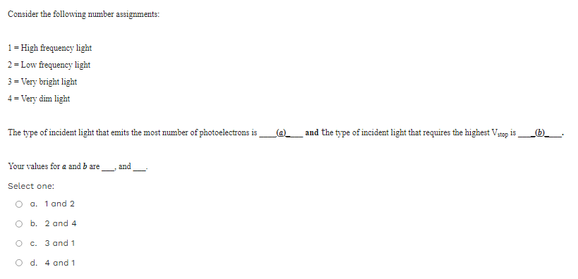 Solved Consider the following number assignments: 1= High | Chegg.com