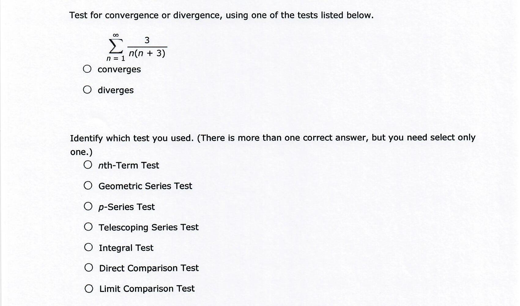 Solved Use the Integral Test to determine the convergence or | Chegg.com