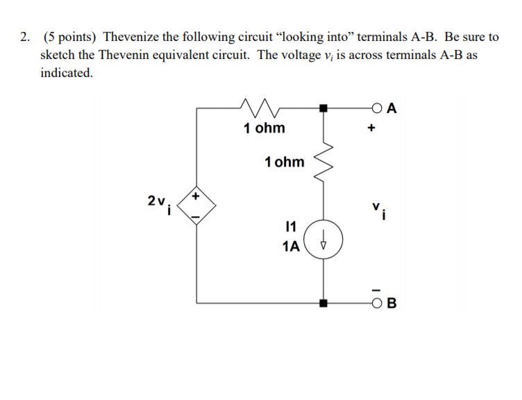 Solved 2. (5 points) Thevenize the following circuit | Chegg.com