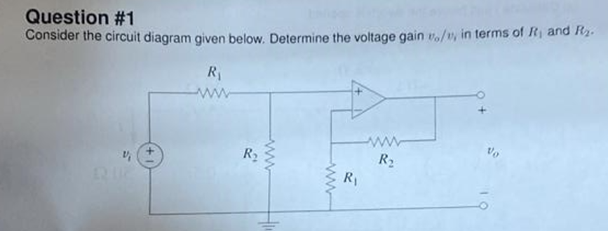 Solved Question \#1 Consider the circuit diagram given | Chegg.com