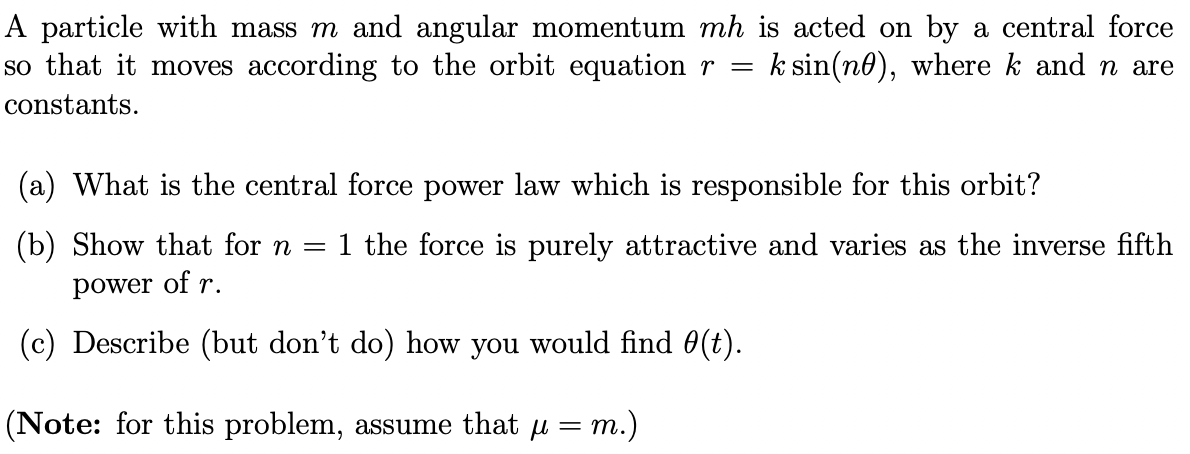 Solved A particle with mass m and angular momentum mh is | Chegg.com