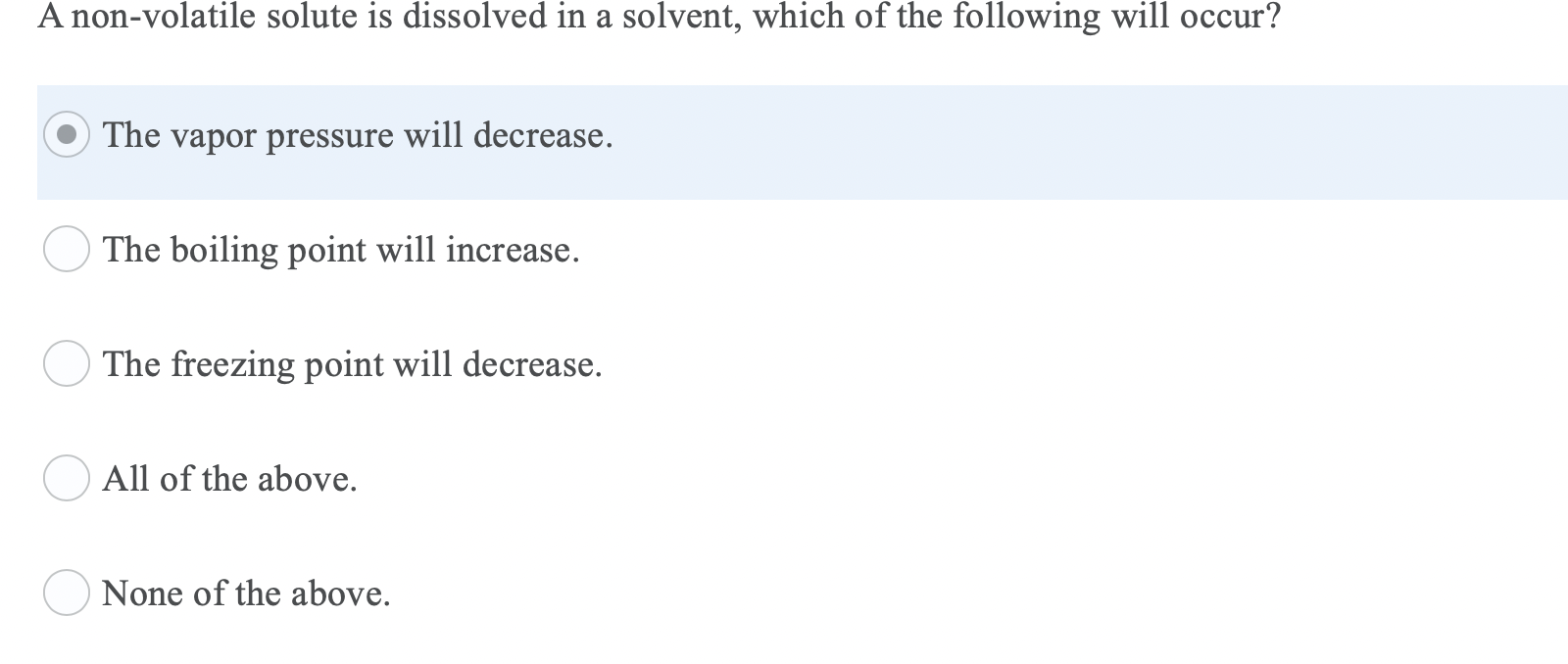 Solved A non-volatile solute is dissolved in a solvent, | Chegg.com
