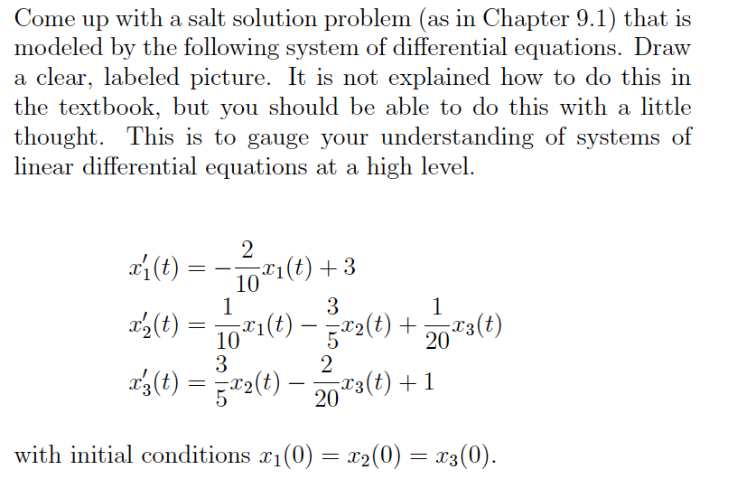 Solved Come up with a salt solution problem (as in Chapter | Chegg.com