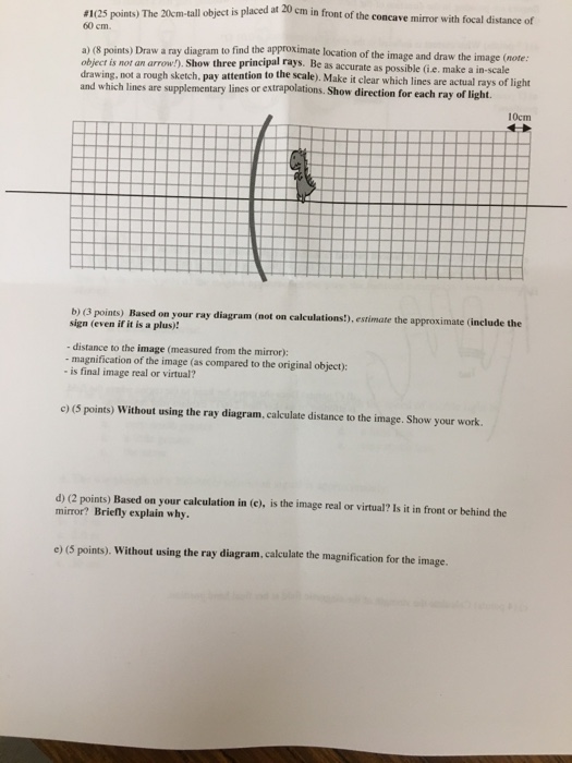 Solved The 20 cm-tall object is placed at 20 cm in front of | Chegg.com