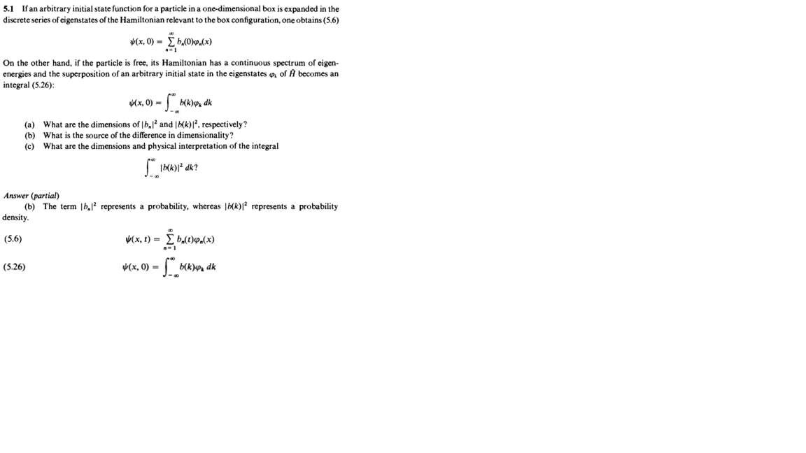 Solved 5.1 If an arbitrary initial state function for a | Chegg.com