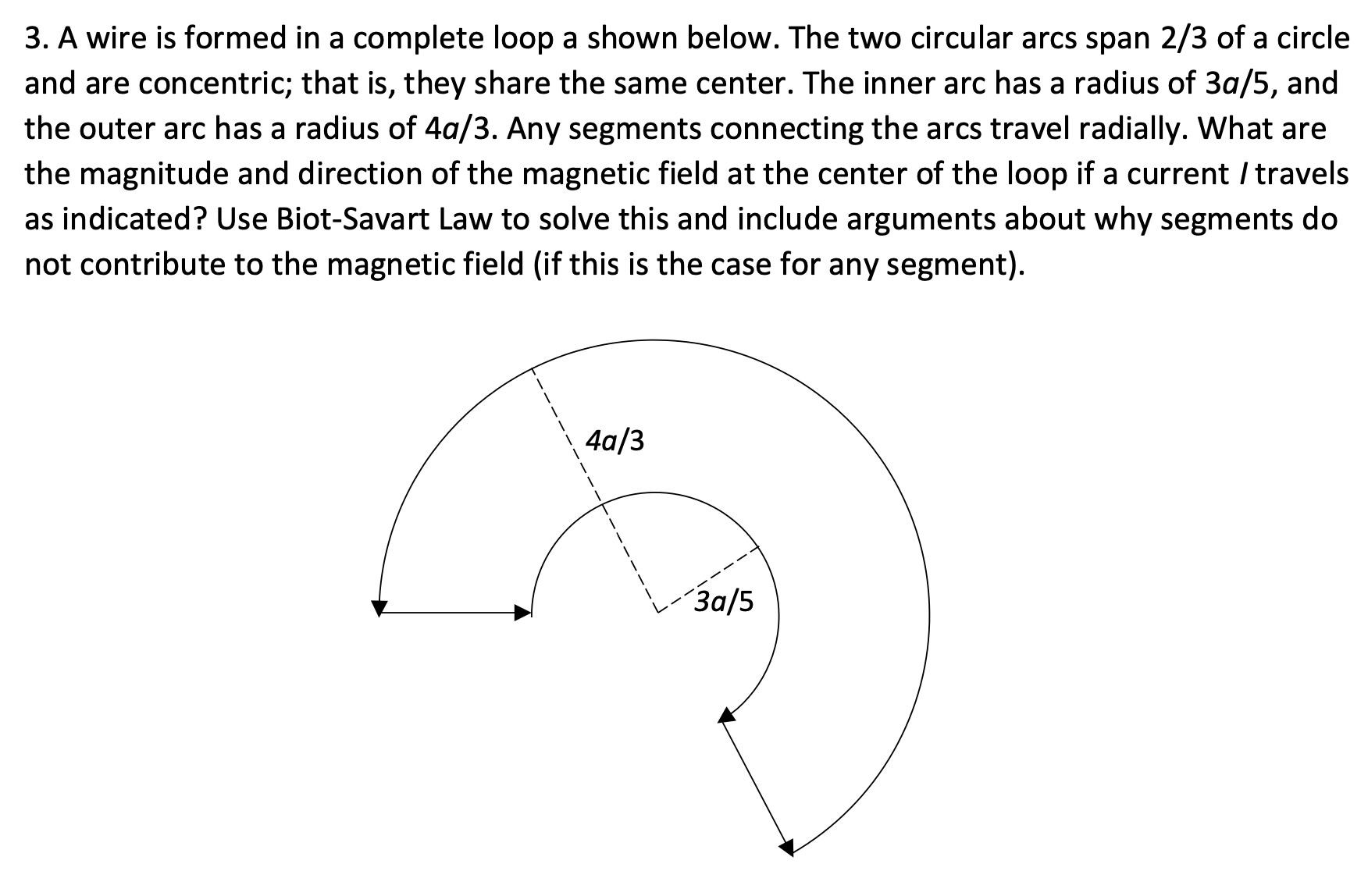 Solved A wire is formed in a complete loop a shown below. | Chegg.com