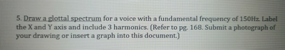 Solved 5. Draw a glottal spectrum for a voice with a | Chegg.com