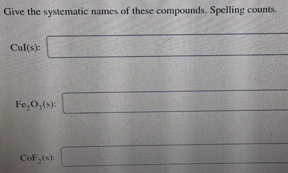Solved Give the systematic names of these compounds. | Chegg.com