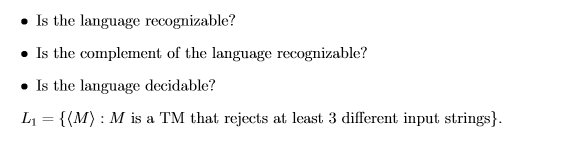 Solved • Is the language recognizable? • Is the complement | Chegg.com