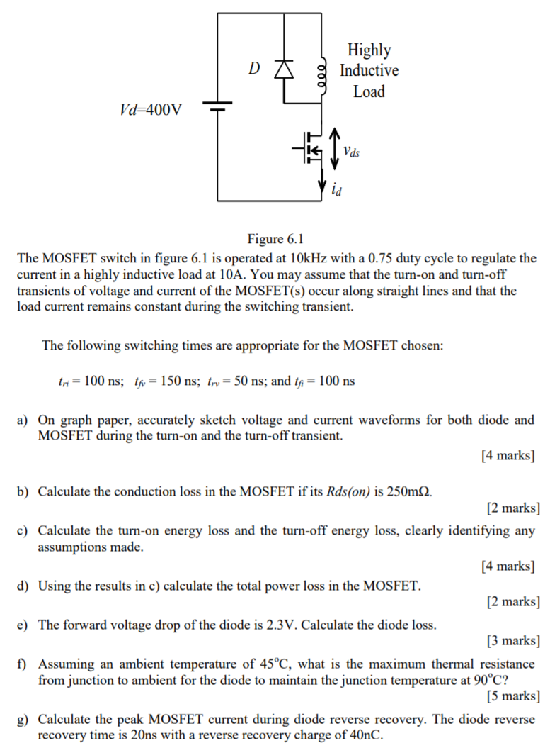 Highly Inductive Load Vd=400V Vds Figure 6.1 The | Chegg.com