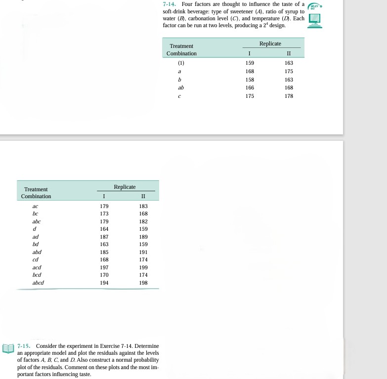 7-15. ﻿Consider the experiment in Exercise 7-14. | Chegg.com