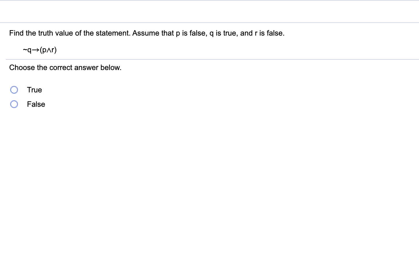 Solved Find the truth value of the statement. Assume that p | Chegg.com