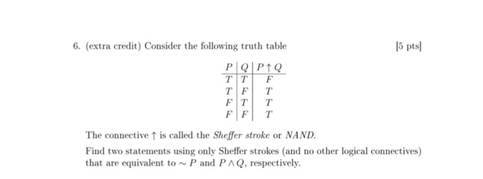 Solved Consider the following truth table The connective t | Chegg.com