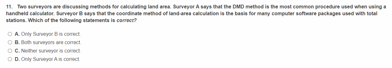 Solved 1. Which of the following statements about traversing | Chegg.com