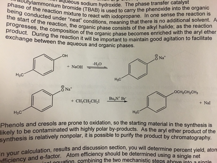 Solved phase of the reaction mixture ueous sodium catalyst | Chegg.com