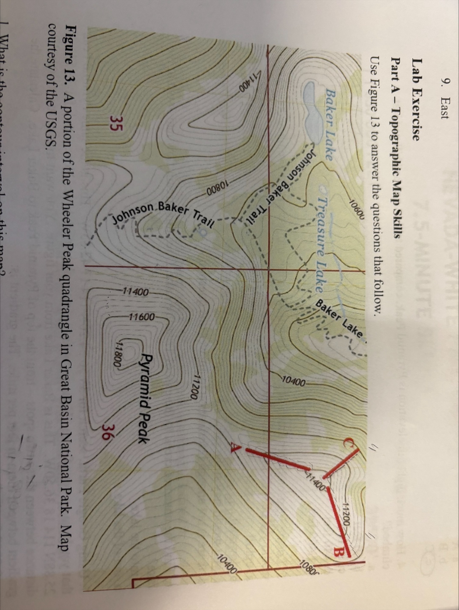 Solved Lab ExercisePart A - ﻿Topographic Map SkillsUse | Chegg.com