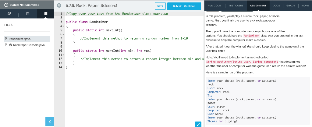 Solved In this problem, you’ll play a simple rock, | Chegg.com