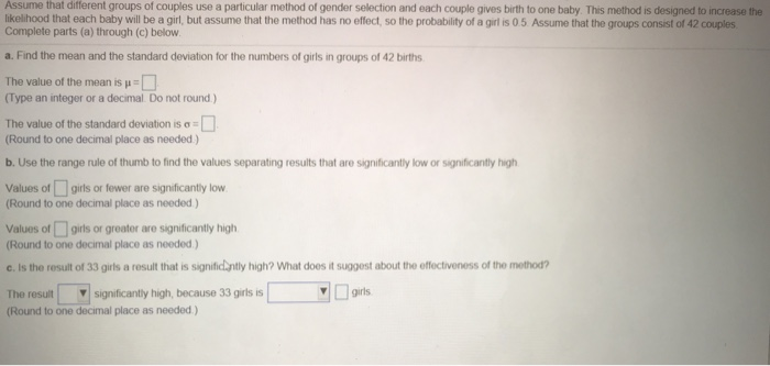 Solved Assume that different groups of couples use a | Chegg.com
