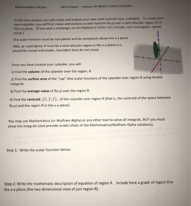 Solved Multivariable Calculus Mini-Project -Almost All About | Chegg.com