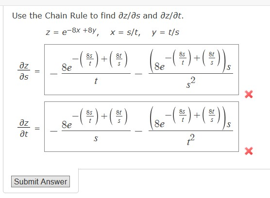 Solved Use the Chain Rule to find ∂z/∂s and ∂z/∂t. | Chegg.com